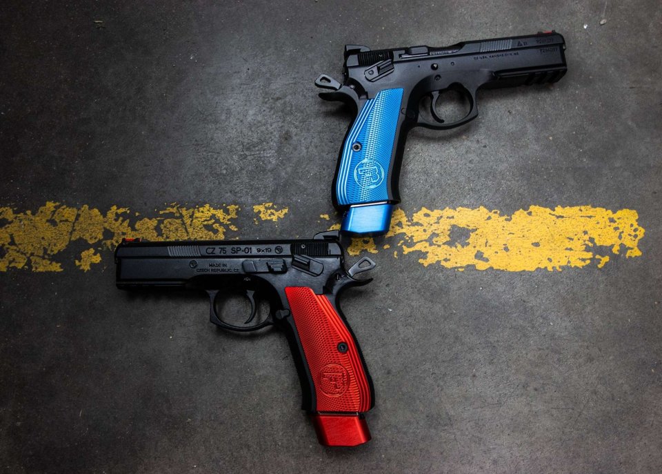 CZ SP-01 Competition Red & Blue pistols, the colors of passion ...